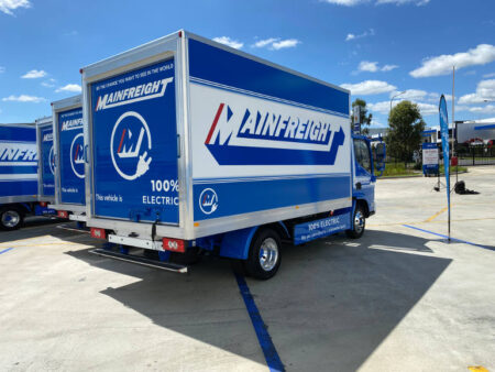 Mainfreight takes delivery of six electric trucks - Fleet HV News